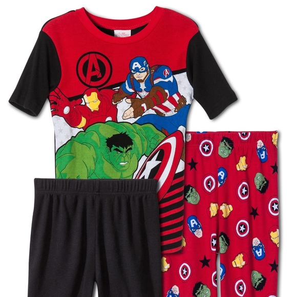 Marvel | Pajamas | Marvel Comics Avengers 3 Piece Cotton Pajamas | Poshmark